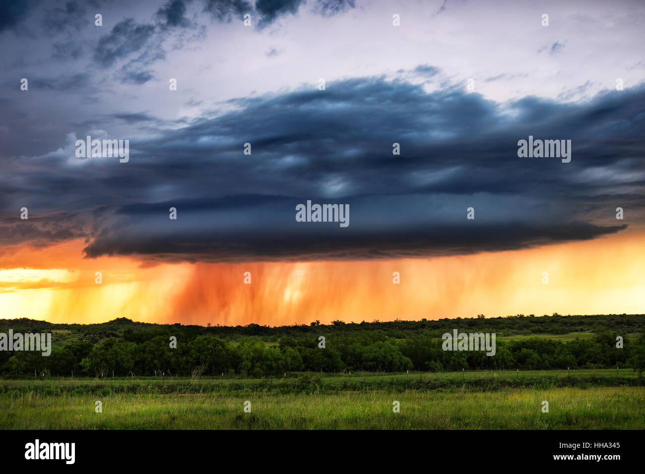 Supercell thunderstorm at sunset near Roby, Texas Stock Photo - Alamy