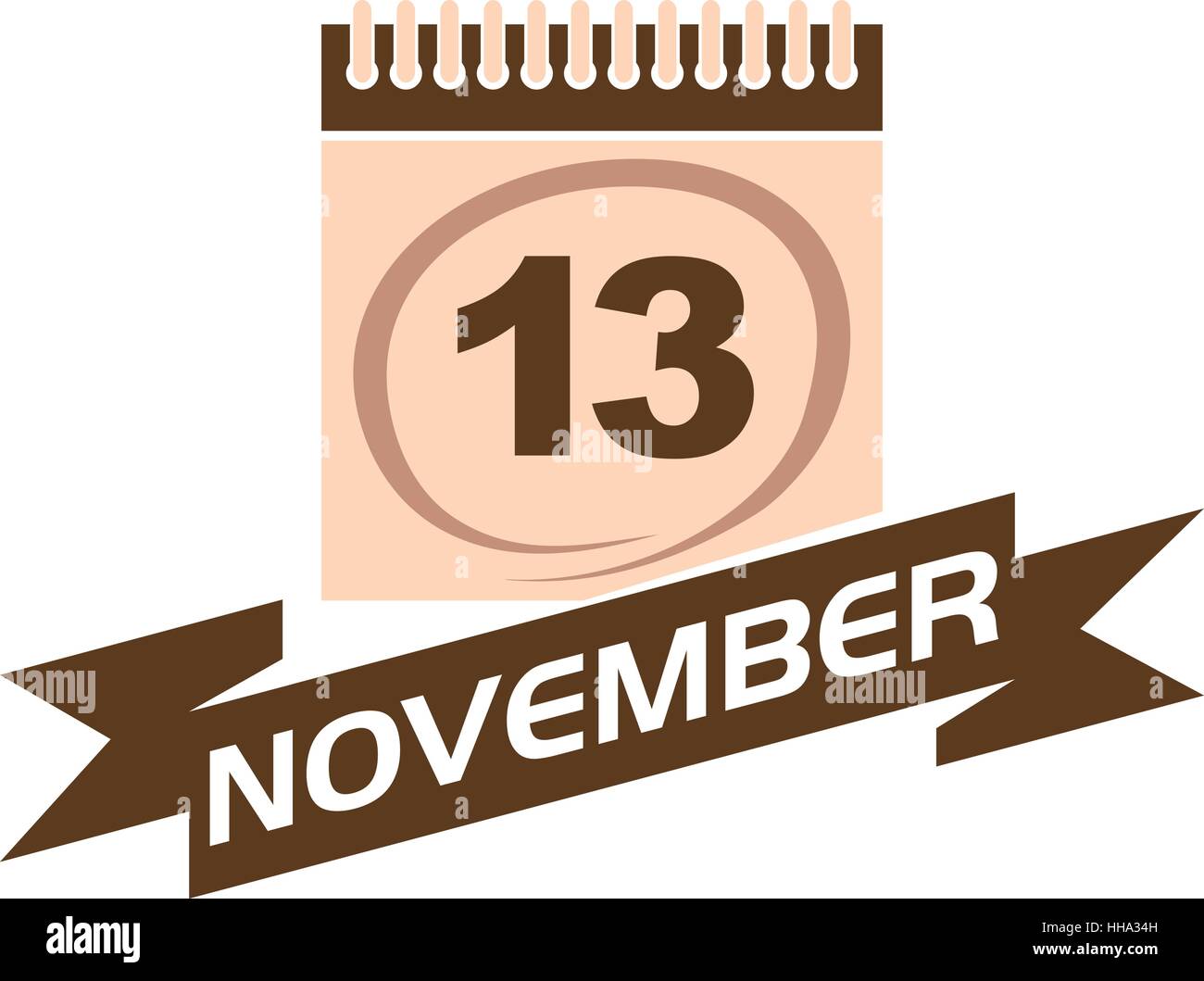 13 November Calendar with Ribbon Stock Vector Image & Art - Alamy
