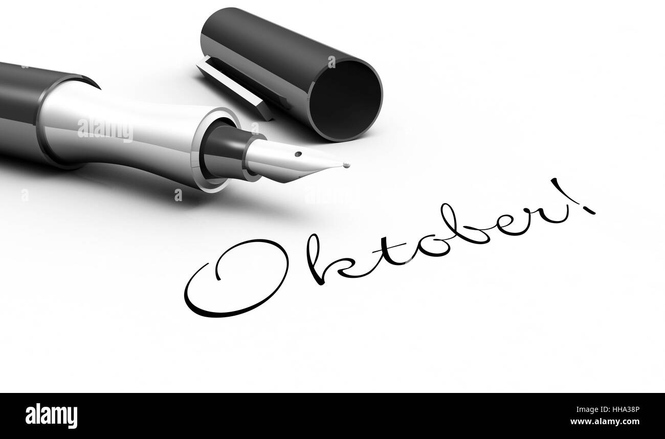 october! - pen concept Stock Photo - Alamy
