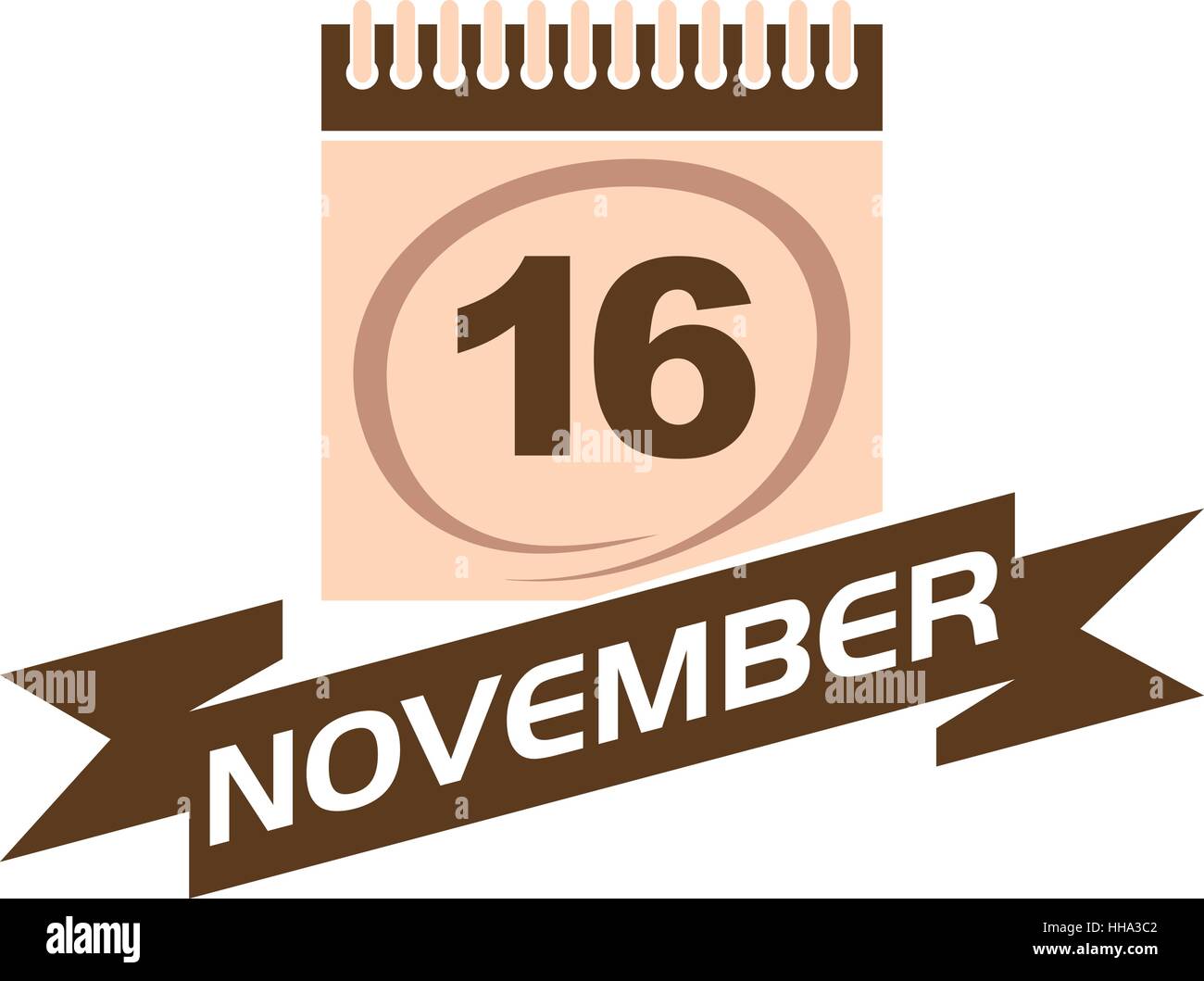 16 November Calendar with Ribbon Stock Vector Image & Art - Alamy