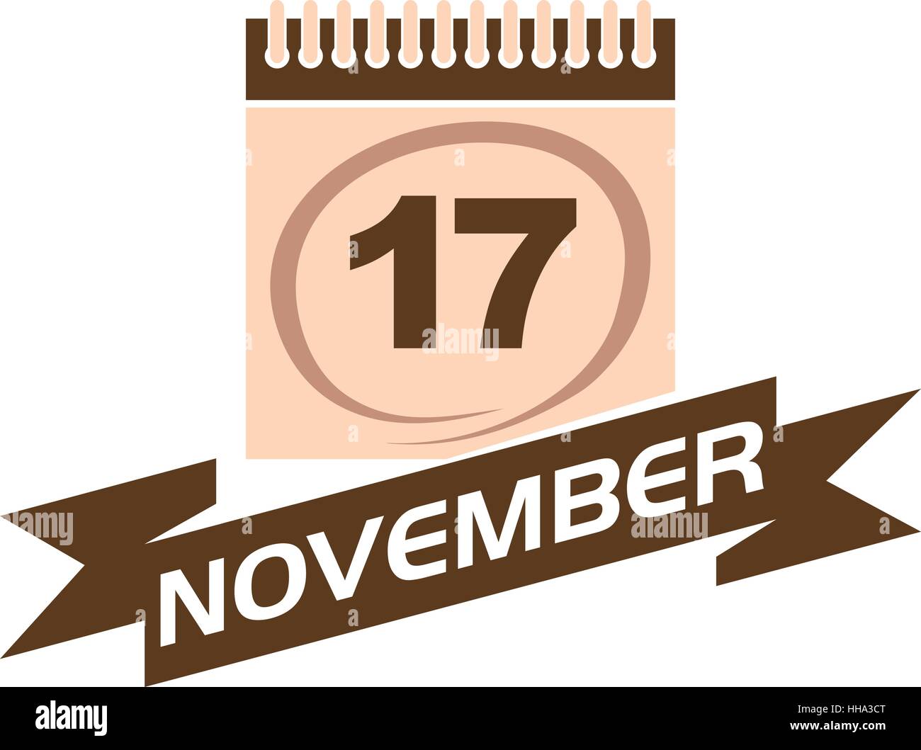 17 November Calendar with Ribbon Stock Vector Image & Art - Alamy