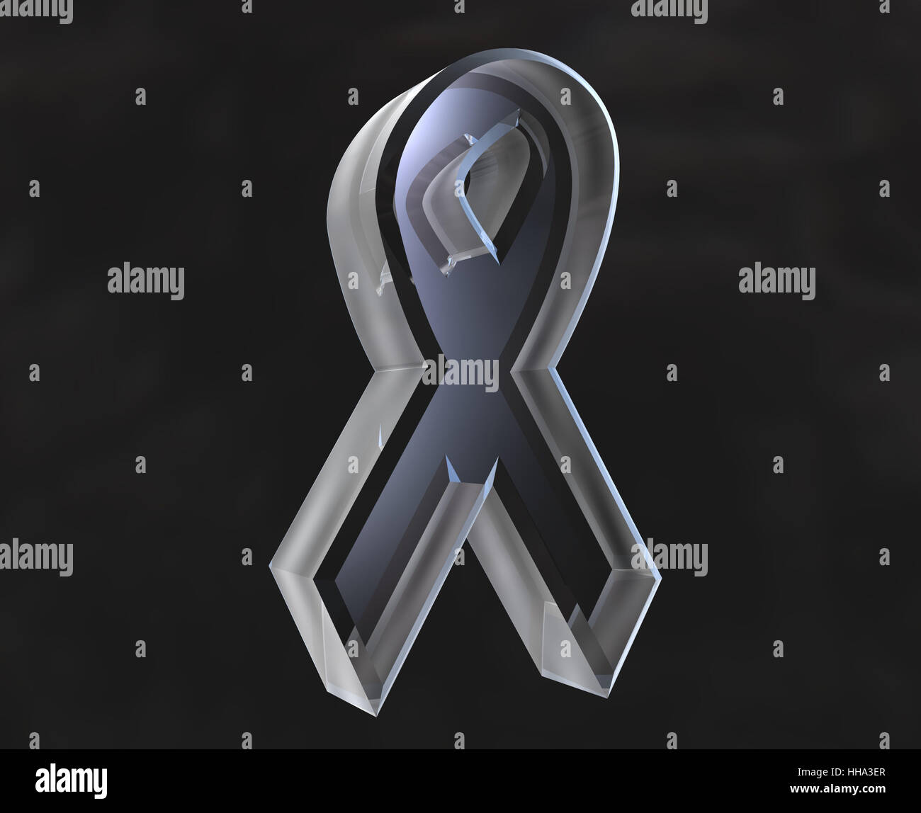 aids hiv symbol in transparent glass (3d made Stock Photo - Alamy