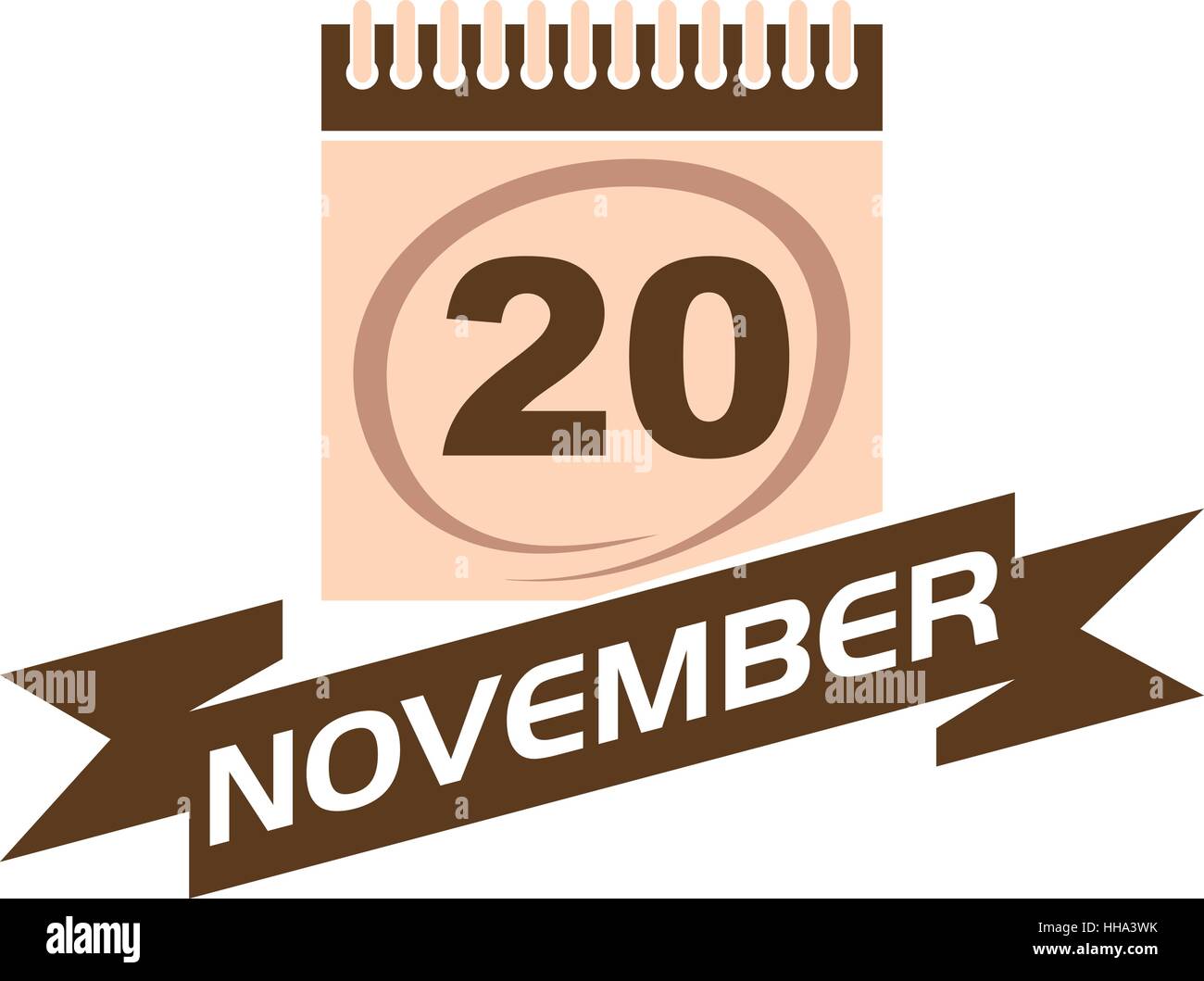 20 November Calendar with Ribbon Stock Vector Image & Art - Alamy