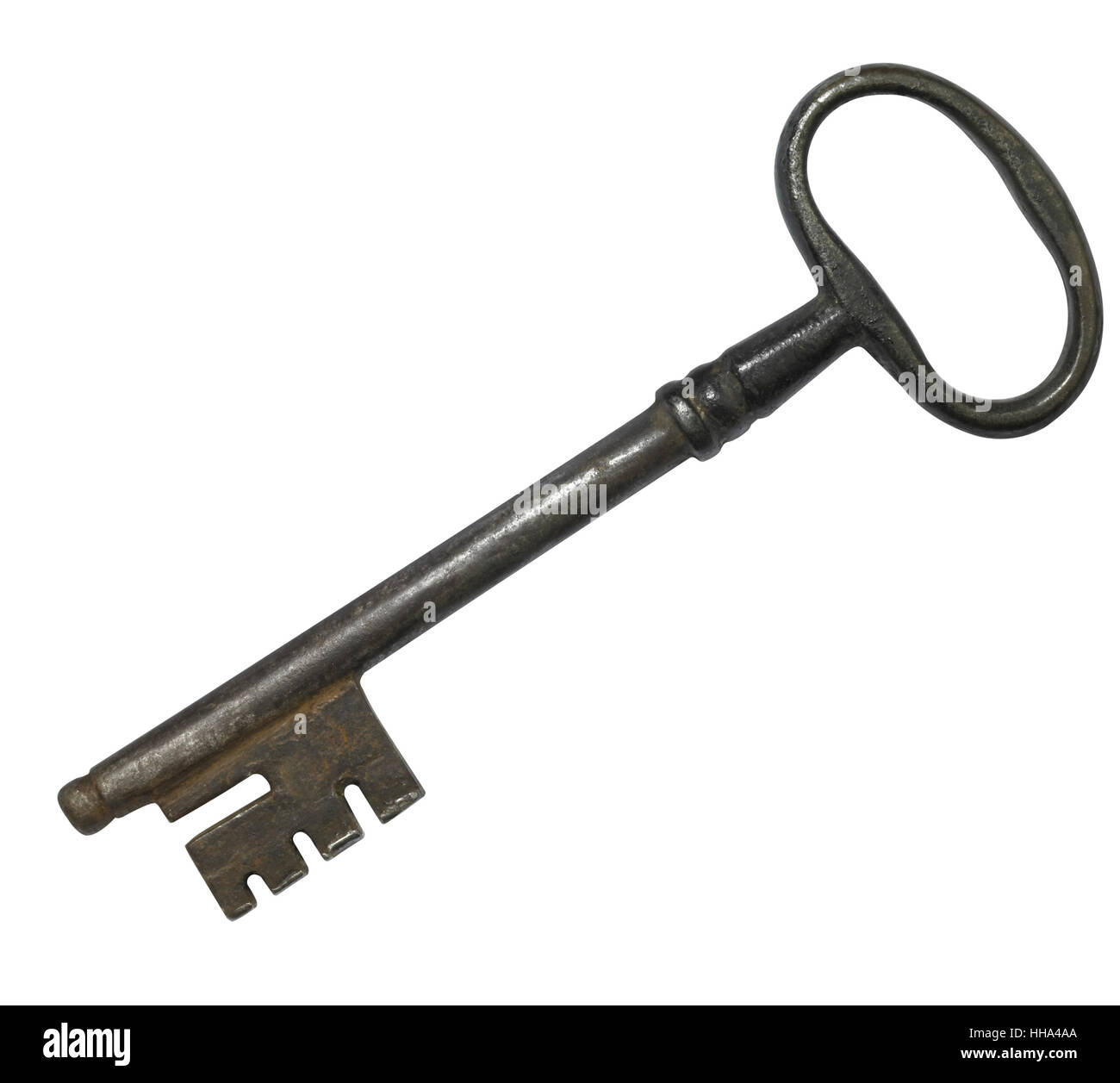 studio photography of a old key isolated on white with clipping path ...