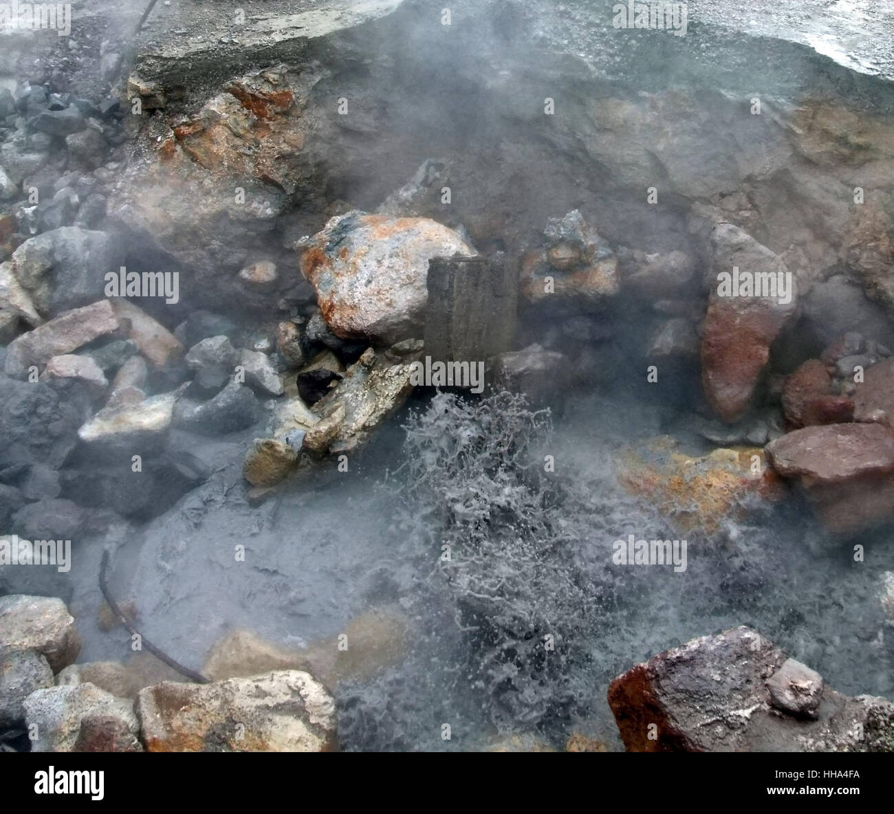 hot spring detail at Sao Miguel Island, the biggest island of the ...