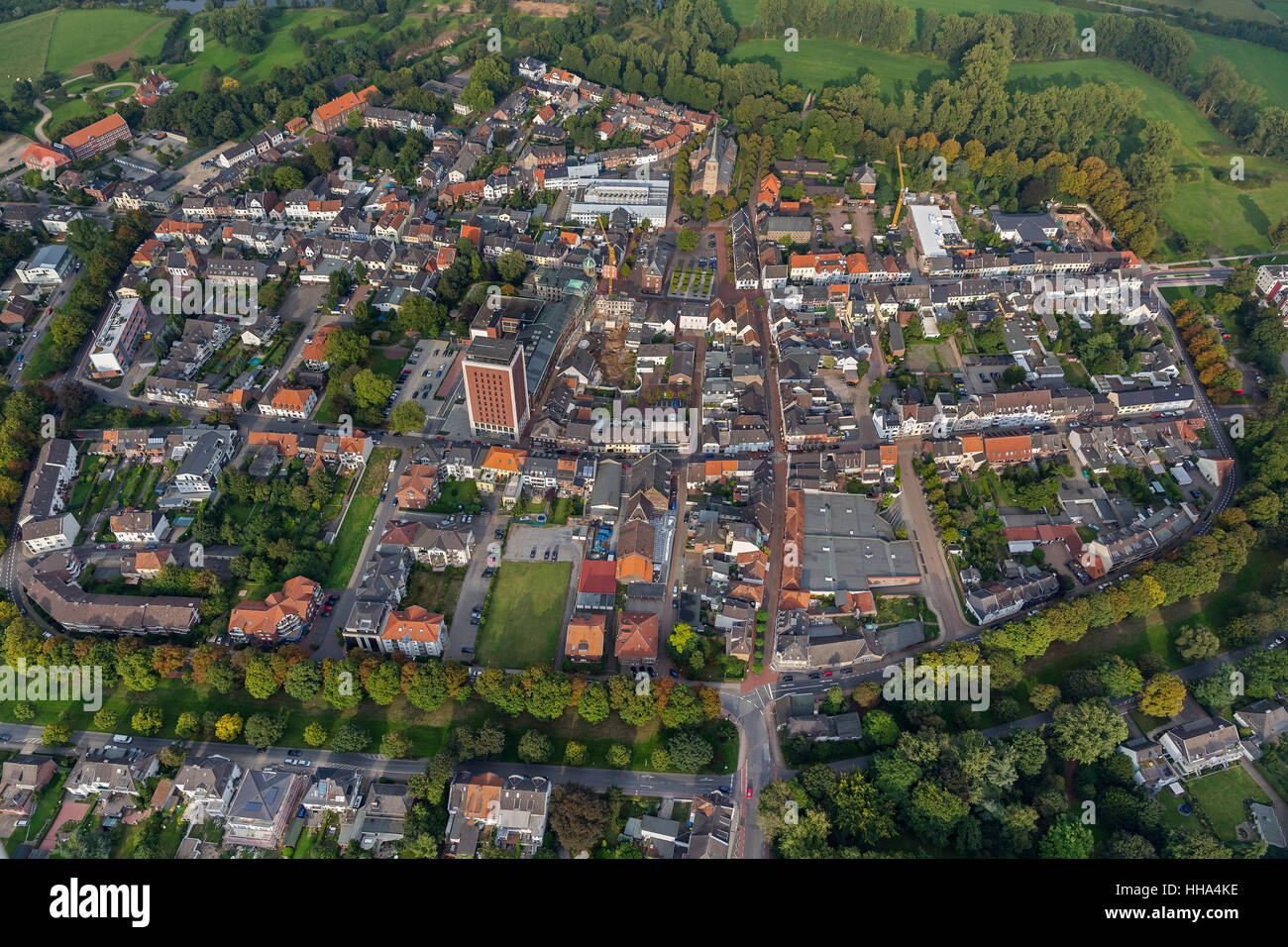 City overview, Rheinberg, Lower Rhine, North Rhine-Westphalia, Germany ...