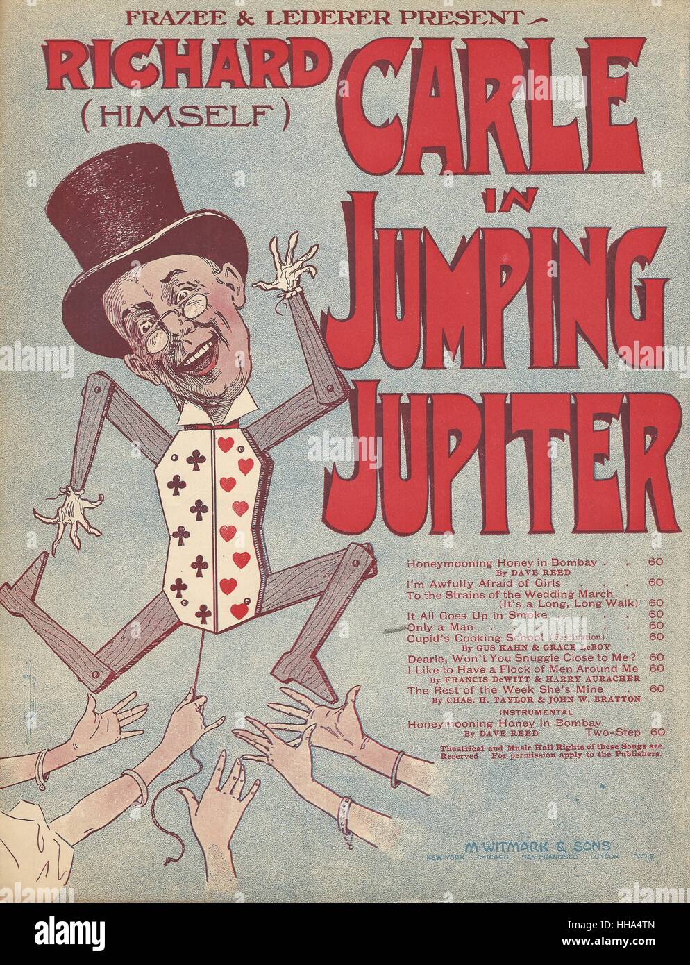 "Jumping Jupiter" 1911 Musical Sheet Music Cover Stock Photo - Alamy