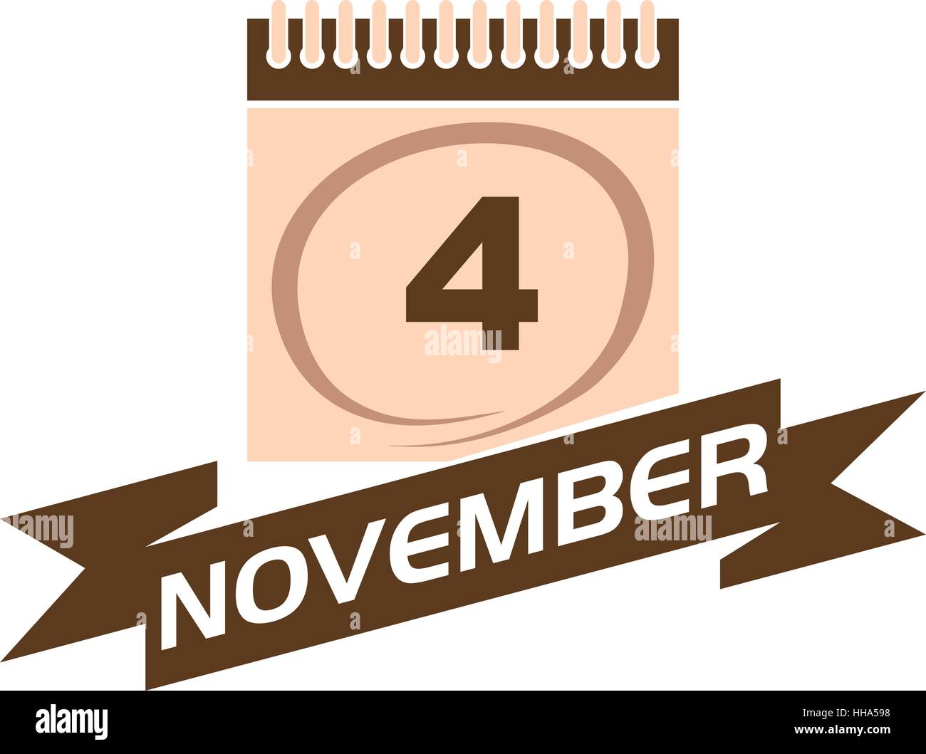 4 November Calendar with Ribbon Stock Vector Image & Art - Alamy