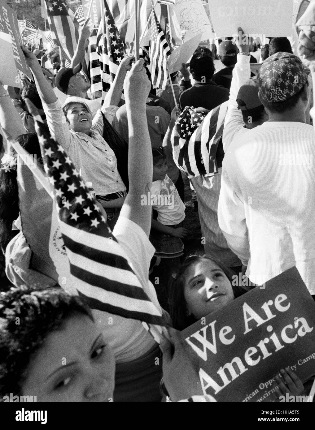 Immigration rights rally Black and White Stock Photos & Images - Alamy