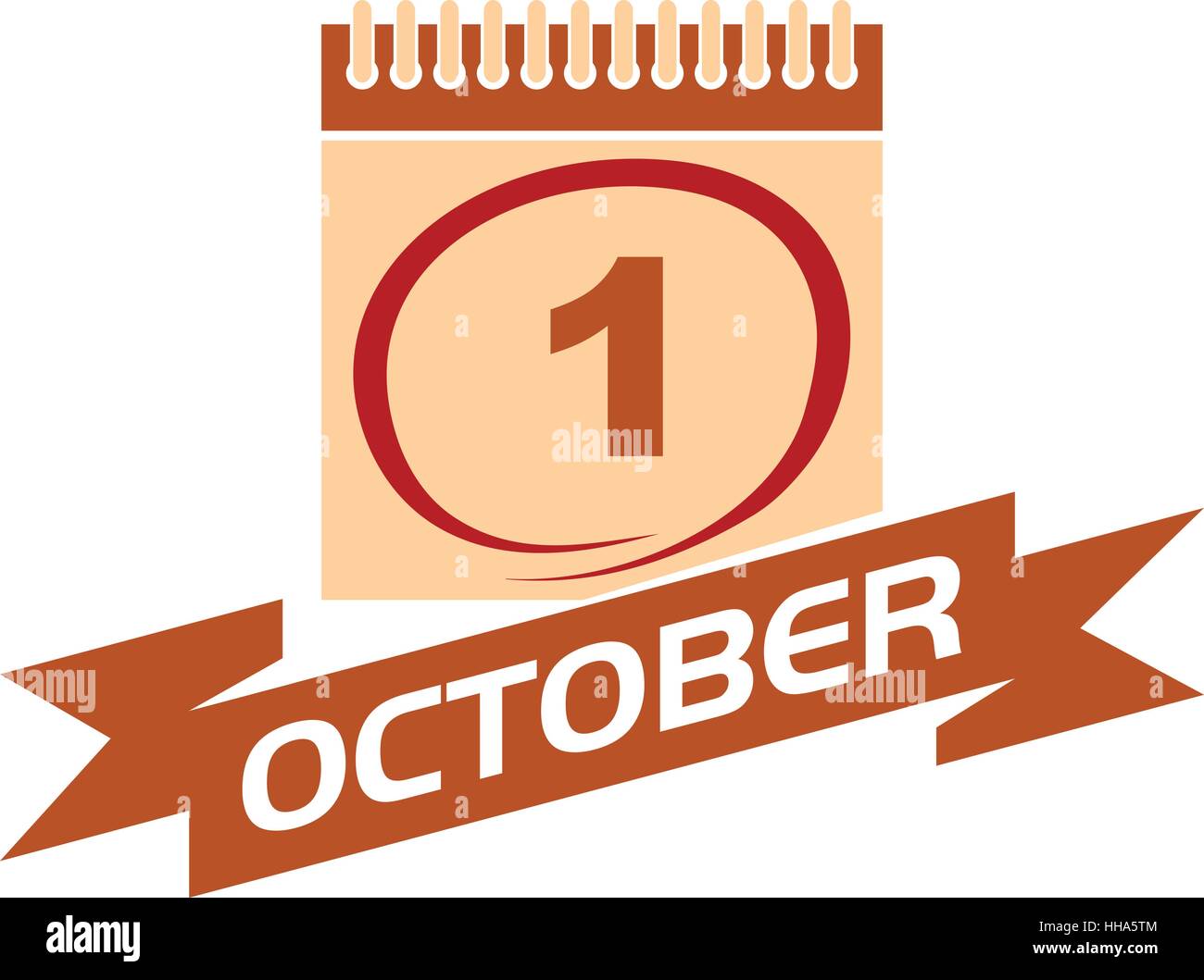 1 October Calendar with Ribbon Stock Vector Image & Art - Alamy