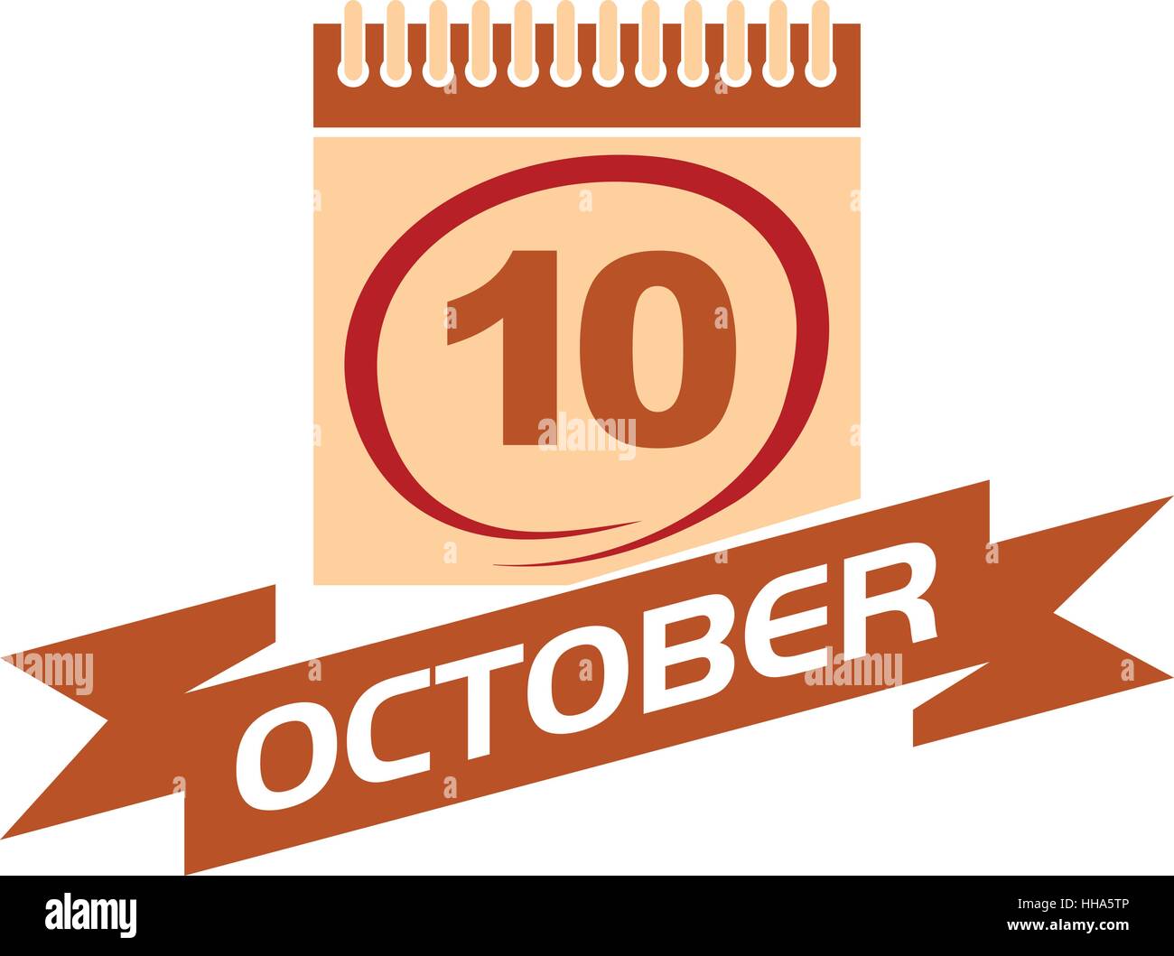 10 October Calendar with Ribbon Stock Vector Image & Art - Alamy