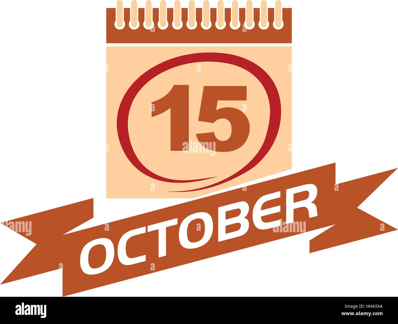 15 October Calendar with Ribbon Stock Vector Image & Art - Alamy