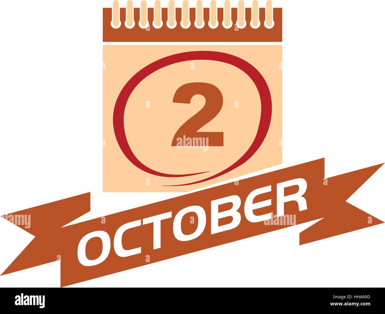 2 October Calendar with Ribbon Stock Vector Image & Art - Alamy