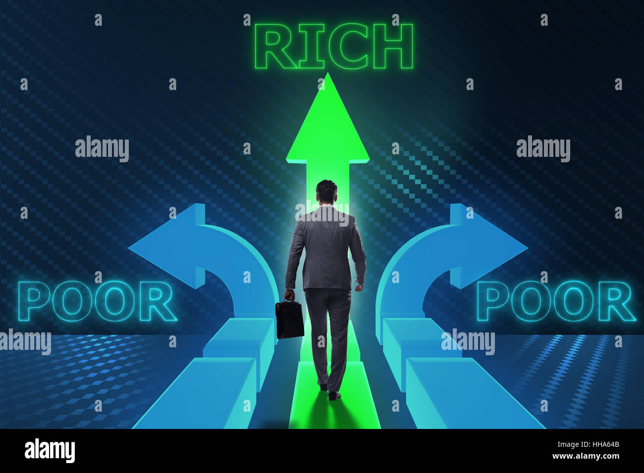 Businessman in difficult choice concept Stock Photo - Alamy