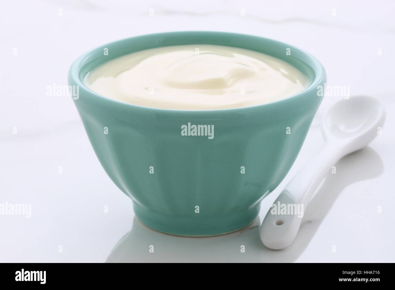Delicious, nutritious and healthy fresh plain yogurt on vintage italian ...