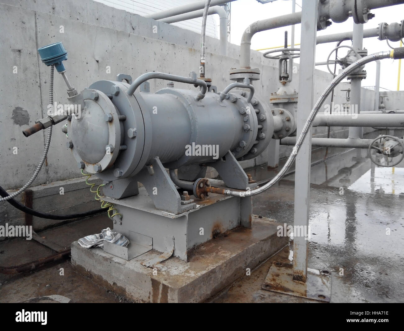 The pump for pumping of oil and products. Oil refinery. Equipment for ...