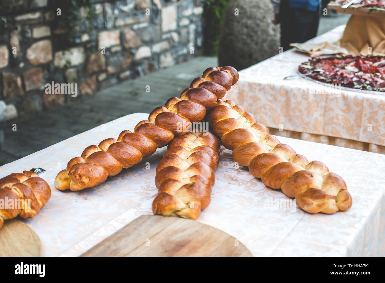 Traditional italian braided bread Stock Photo - Alamy
