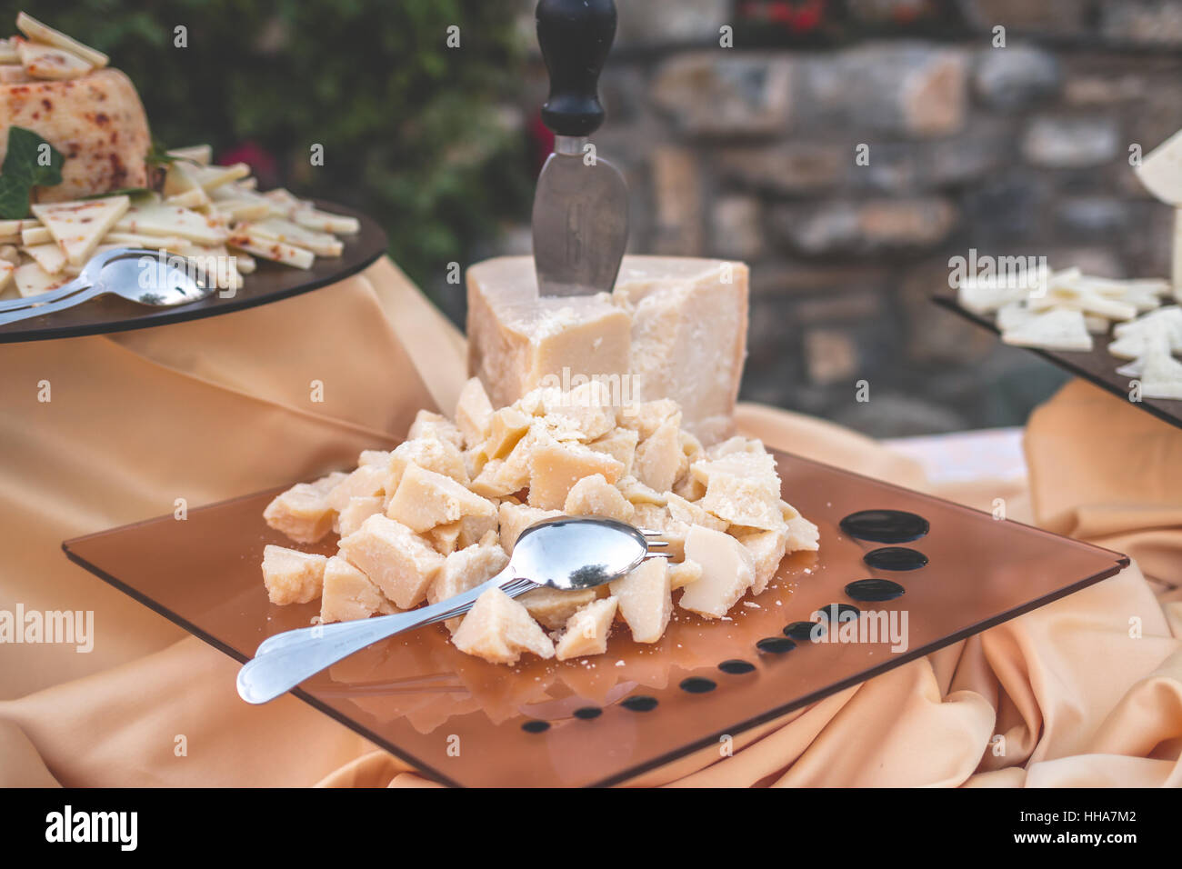 Traditional italian appetizer plate with parmigiano parmesan Stock ...