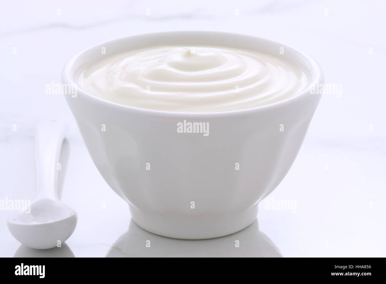 Delicious, nutritious and healthy fresh plain yogurt on vintage italian ...