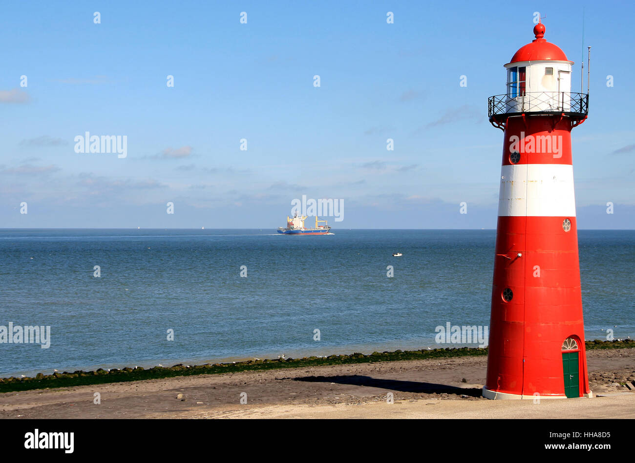 holland, lighthouse, red, sailing boat, sailboat, rowing boat, boat ...