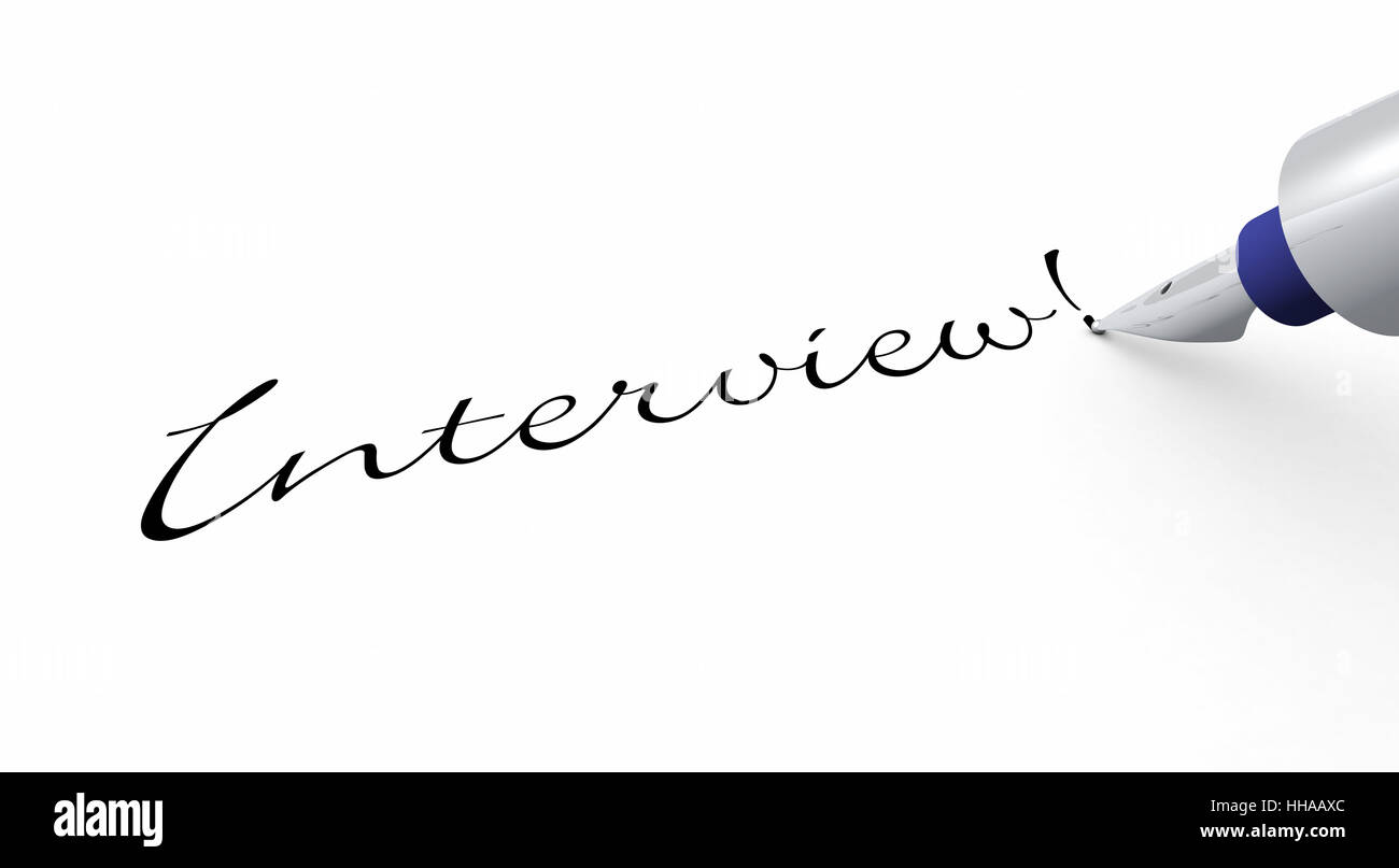 pen concept - interview! Stock Photo - Alamy