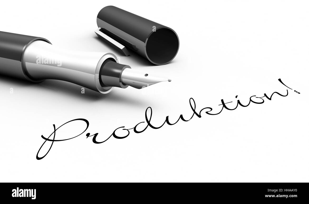 production - pen concept Stock Photo - Alamy