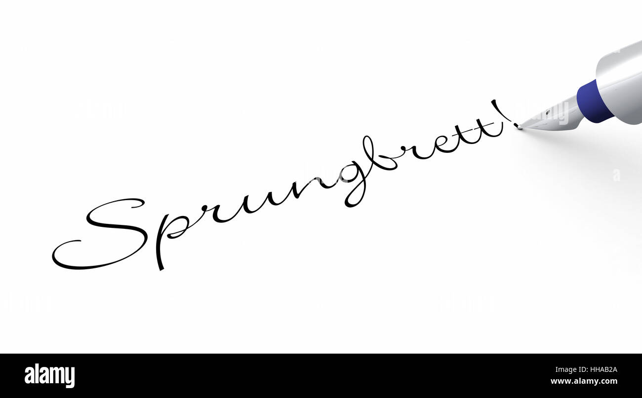 pen concept - springboard! Stock Photo - Alamy