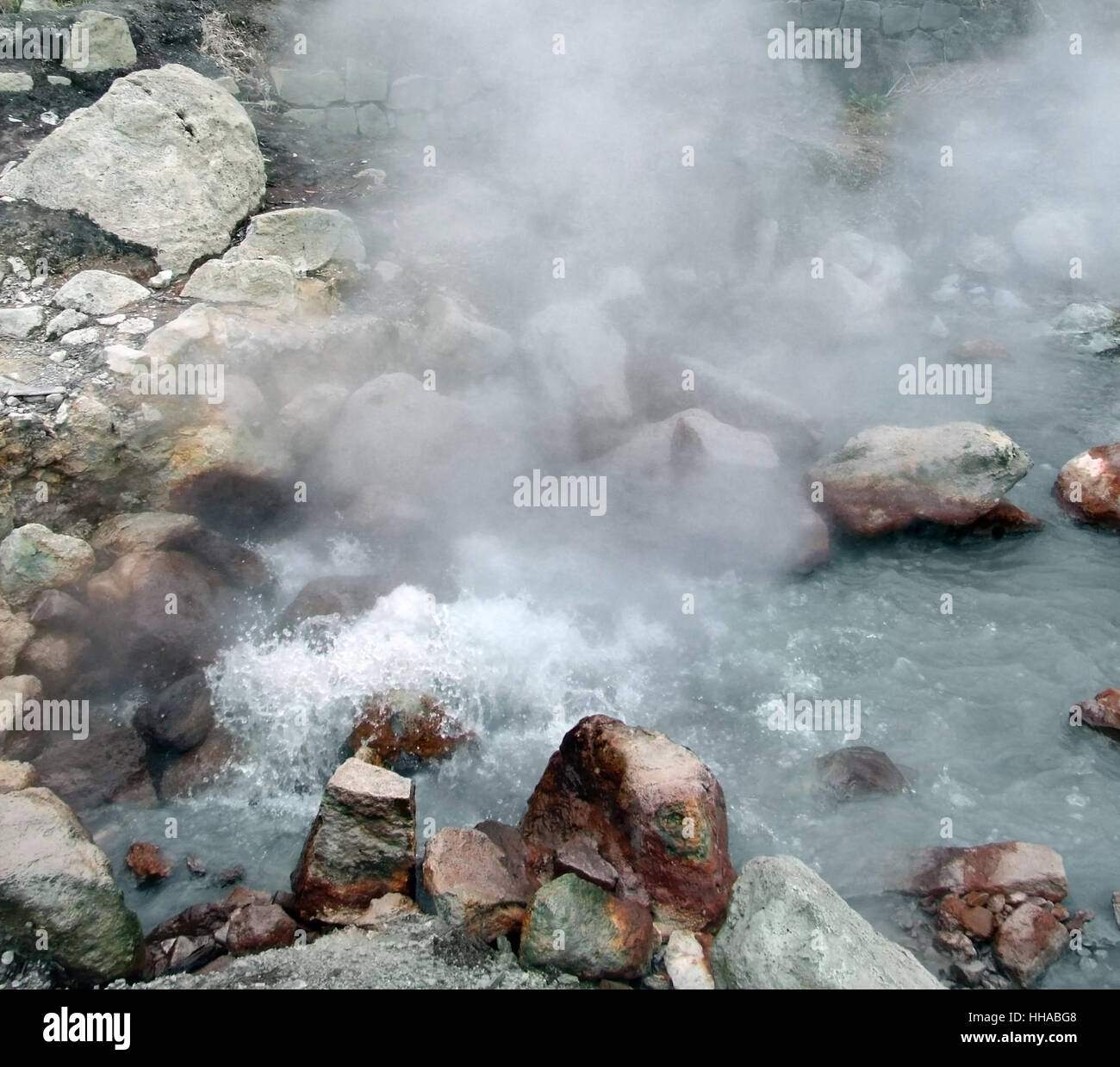 hot spring detail at Sao Miguel Island, the biggest island of the ...