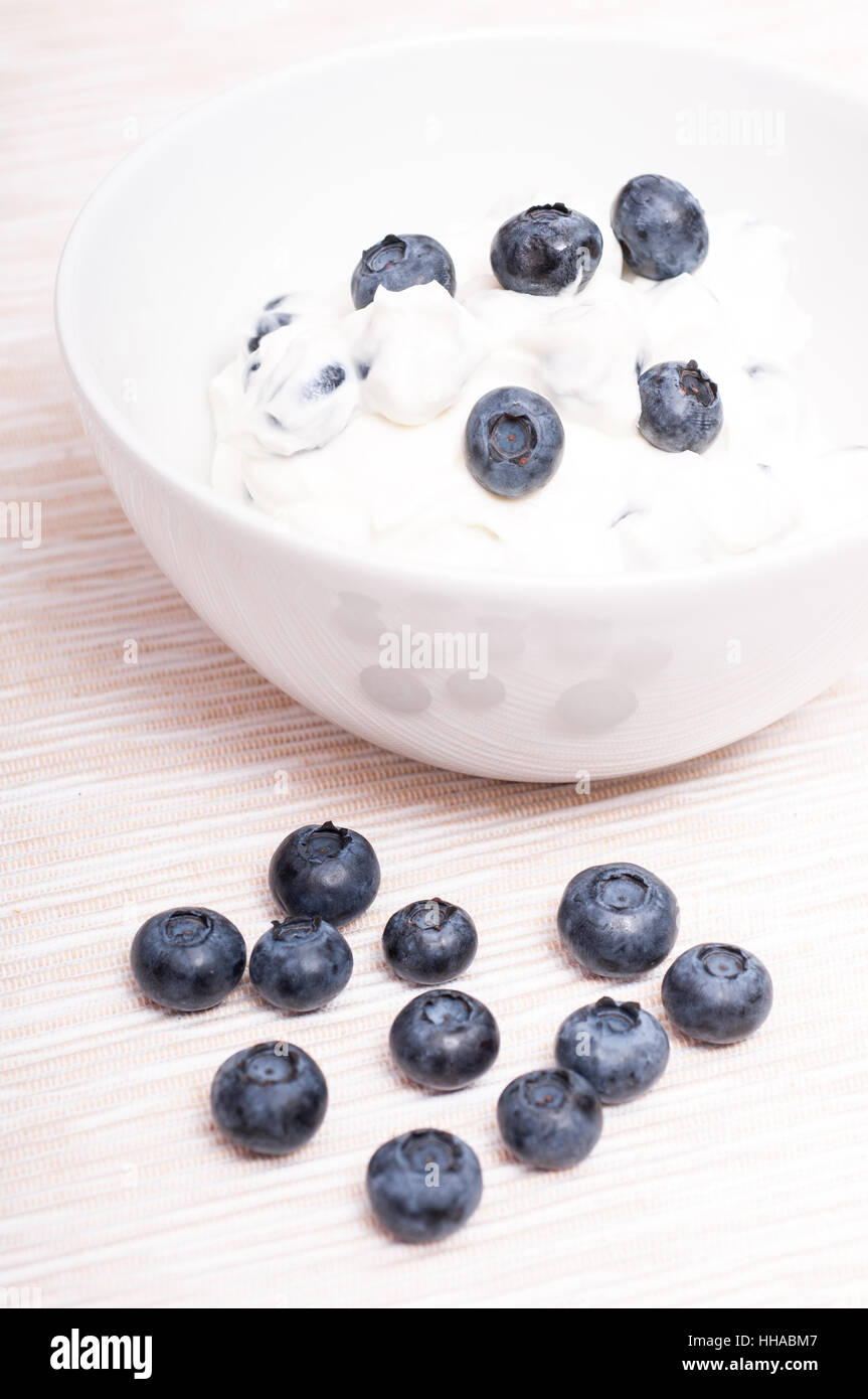 blue blueberries with quark Stock Photo - Alamy