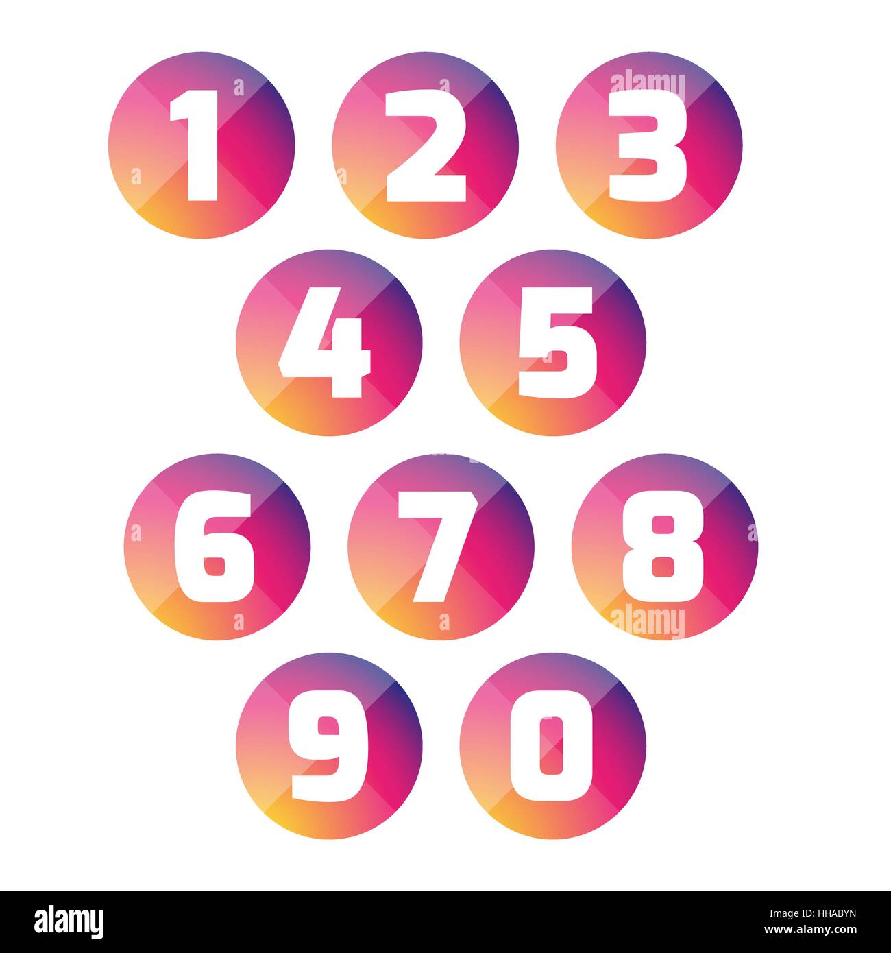 Number set vector button Stock Vector Image & Art - Alamy