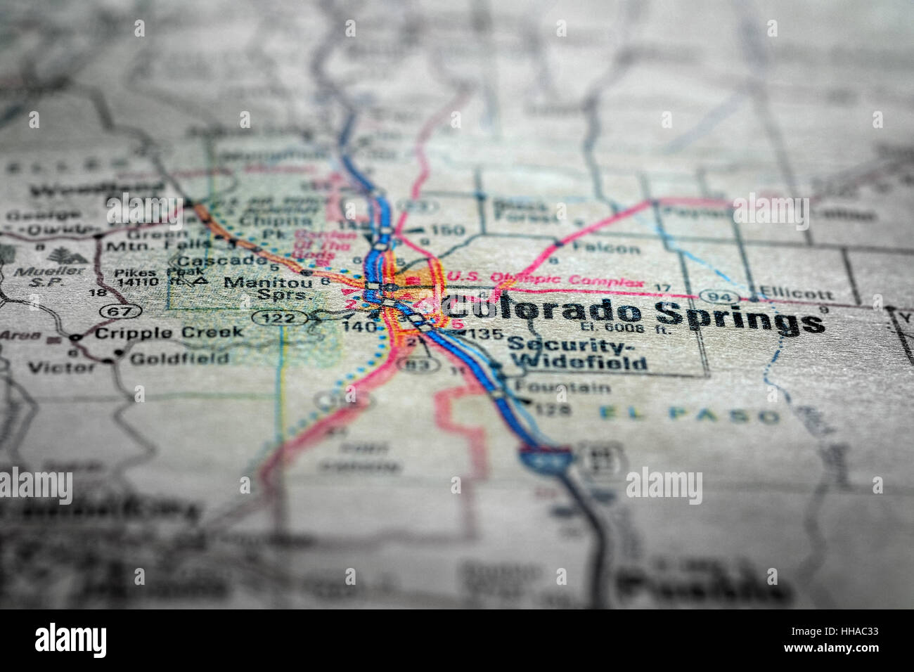 Travel to locations on map views paper destinations Colorado Springs ...