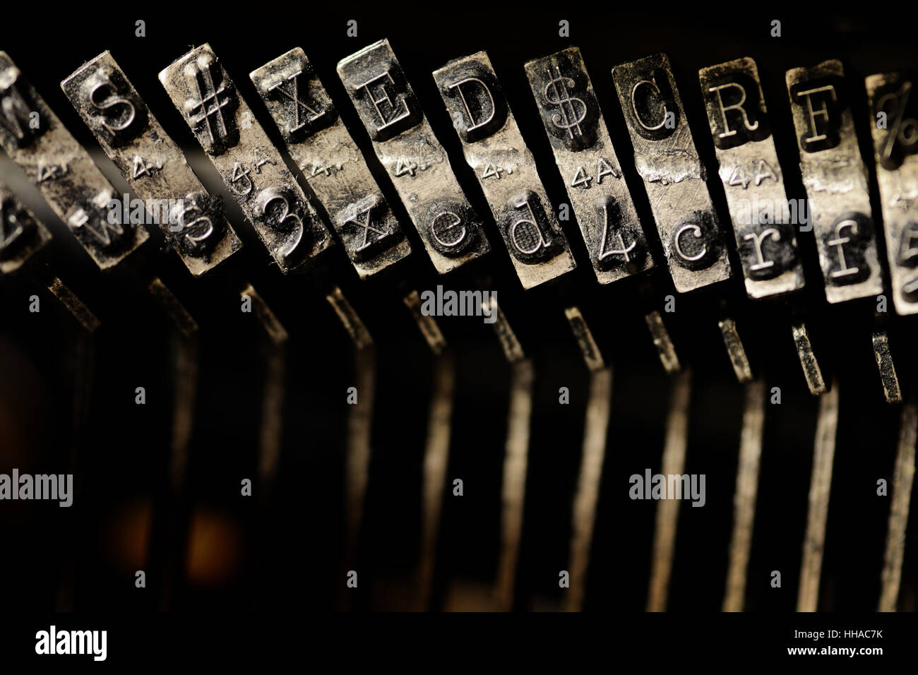 Old vintage typewriter keys and characters Stock Photo - Alamy