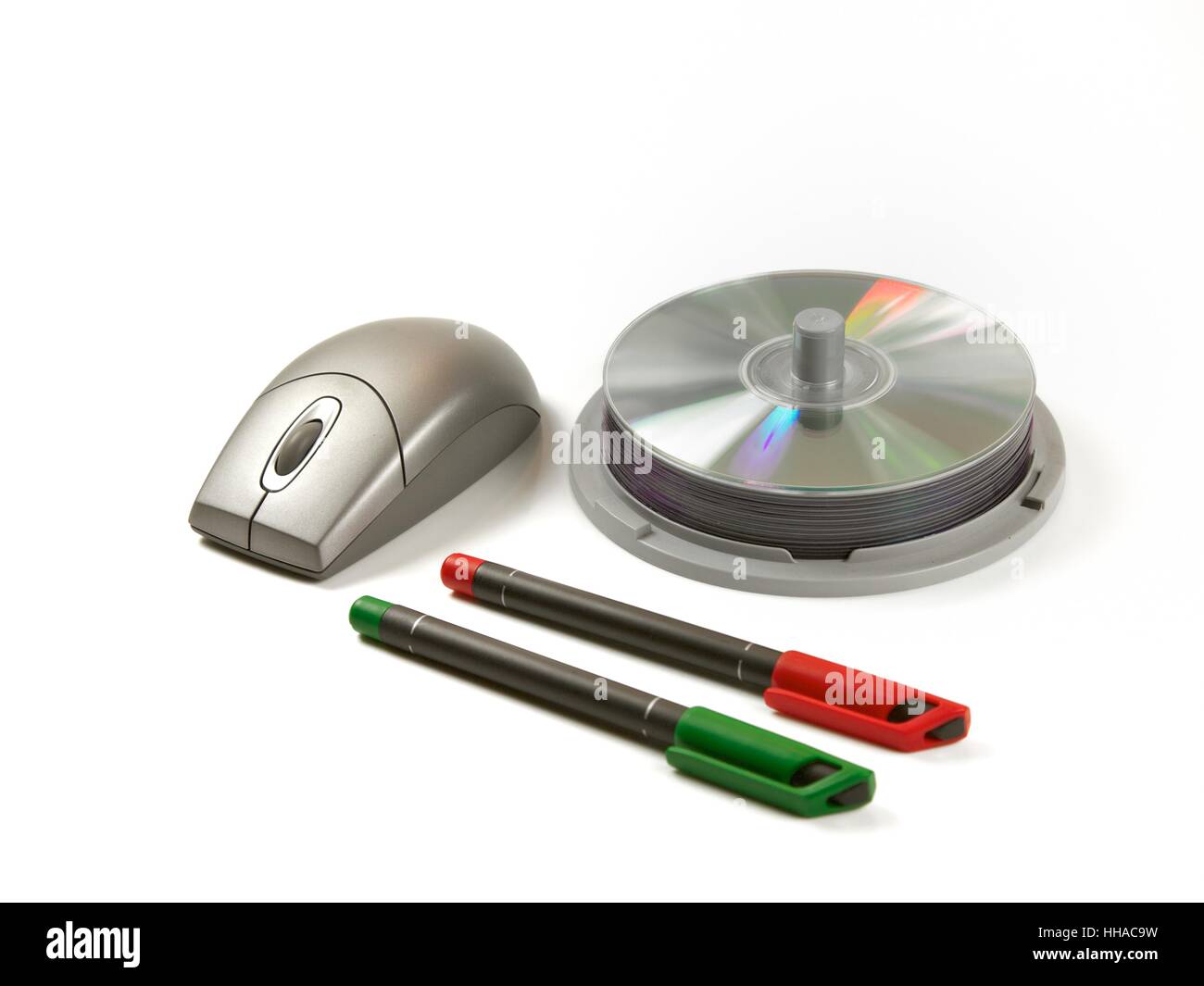 Stationery General Daily Usage CD CD pen and Computer Mouse on the ...