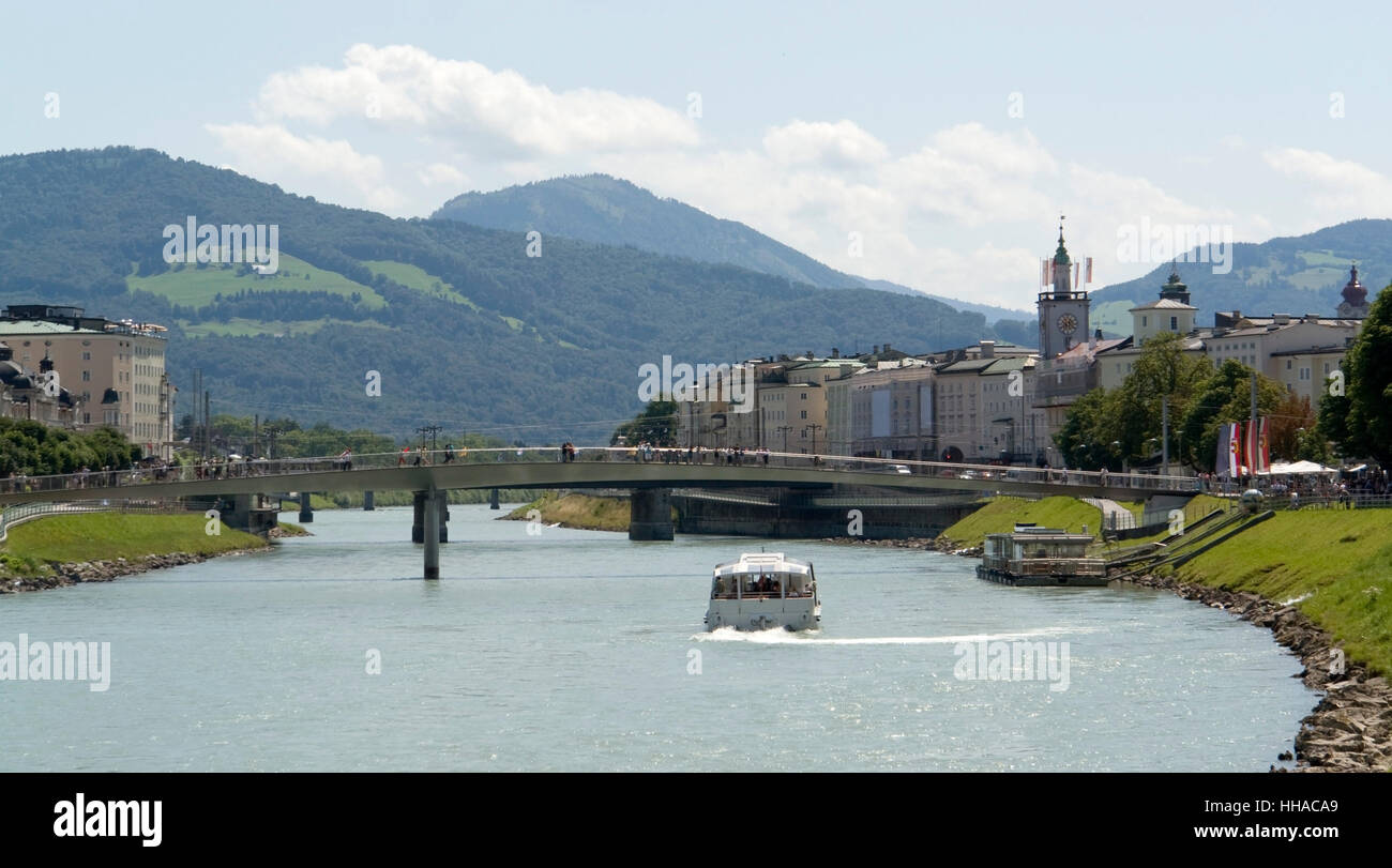 Salzburg and Salzach River in Austria at evening time Stock Photo - Alamy