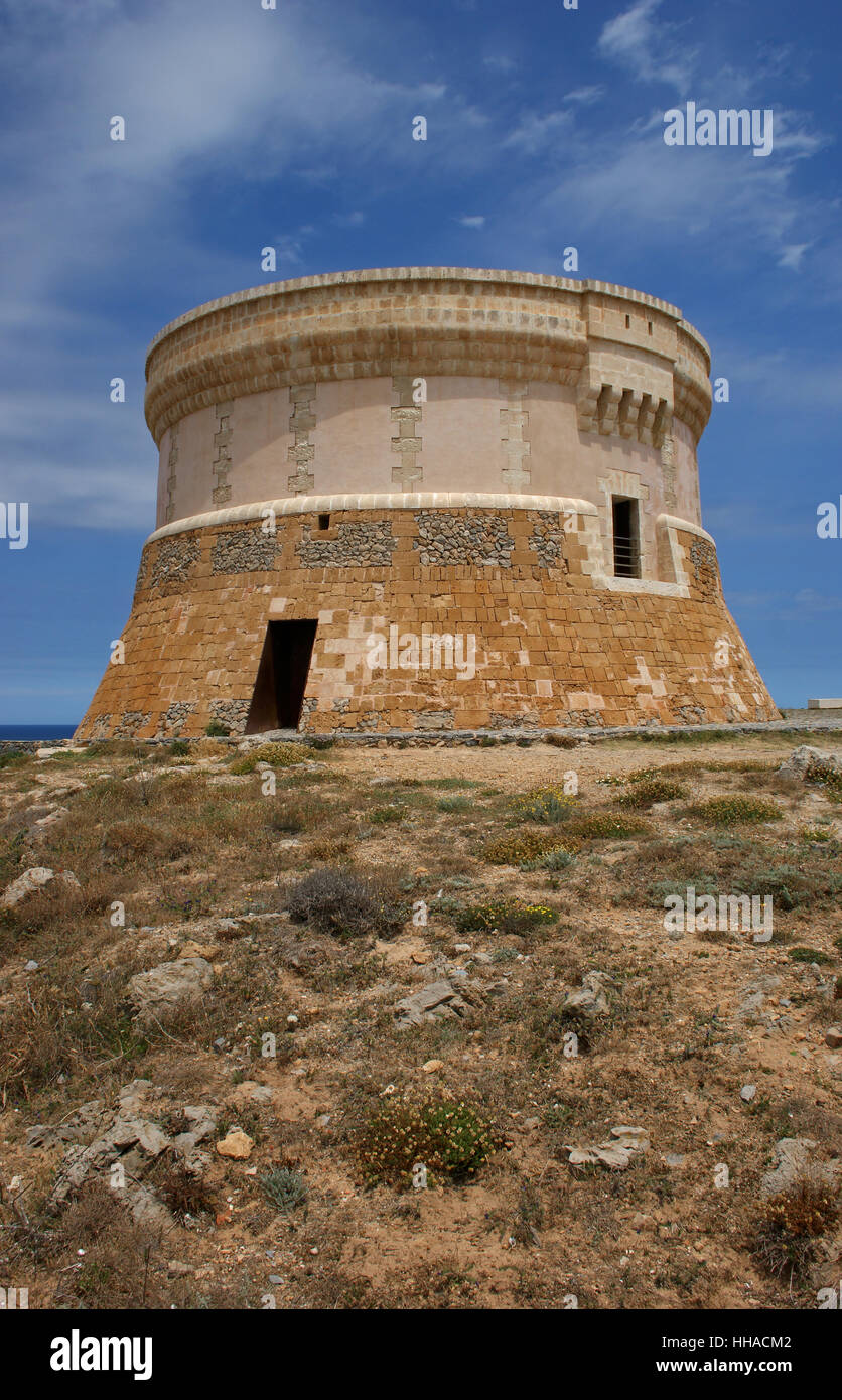 watchtower of fornells - menorca Stock Photo - Alamy