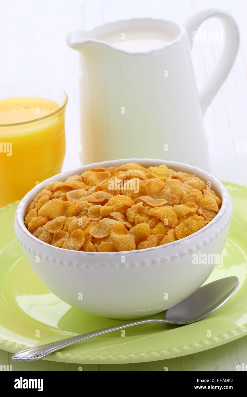 delicious and healthy corn flakes,made with fresh corn seeds Stock ...