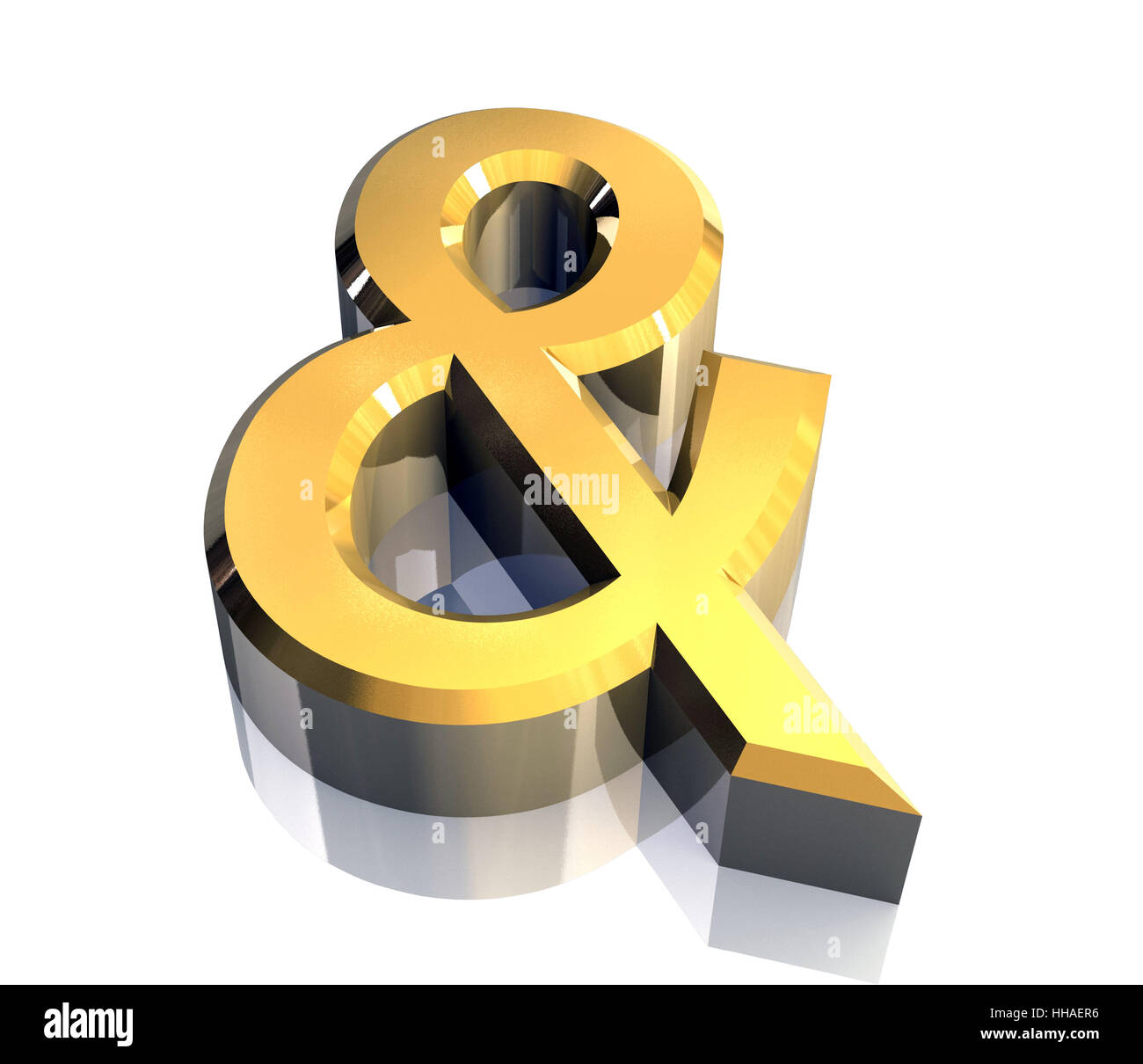 and symbol in gold isolated (3d made Stock Photo - Alamy
