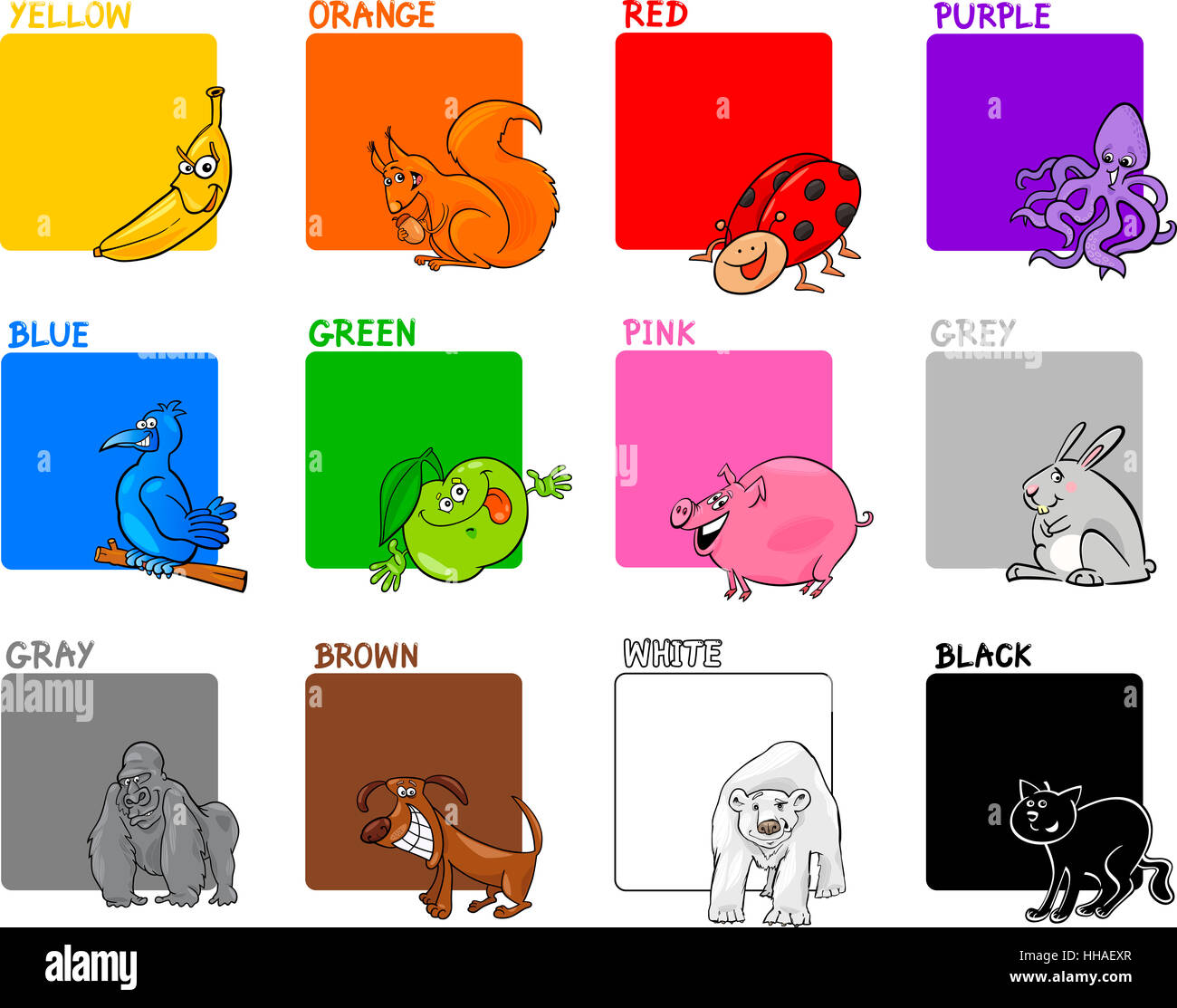 education, animals, illustration, cartoon, primary, colors, colours ...