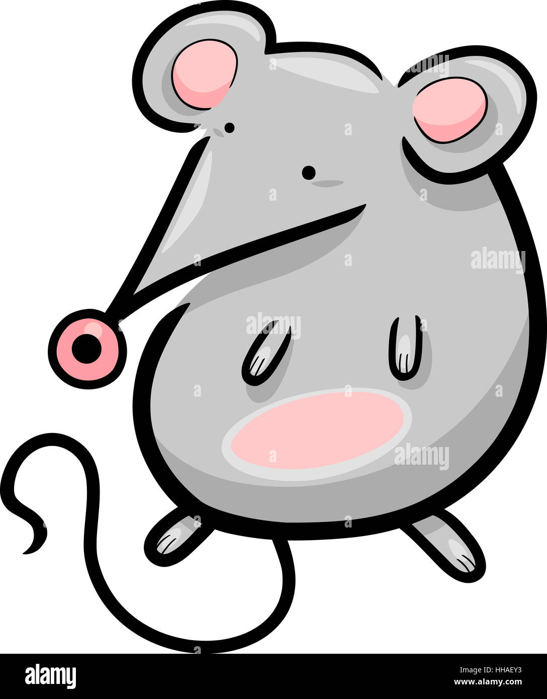 cartoon illustration of cute little gray mouse Stock Photo - Alamy
