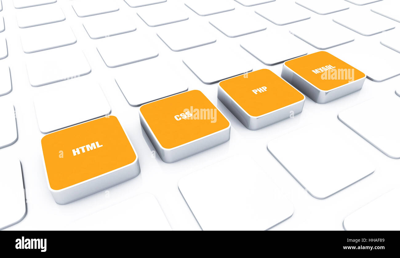 3d pads orange - html css php mysql 5 Stock Photo - Alamy 3d pads orange - html css php mysql 5 Stock Photo - Alamy