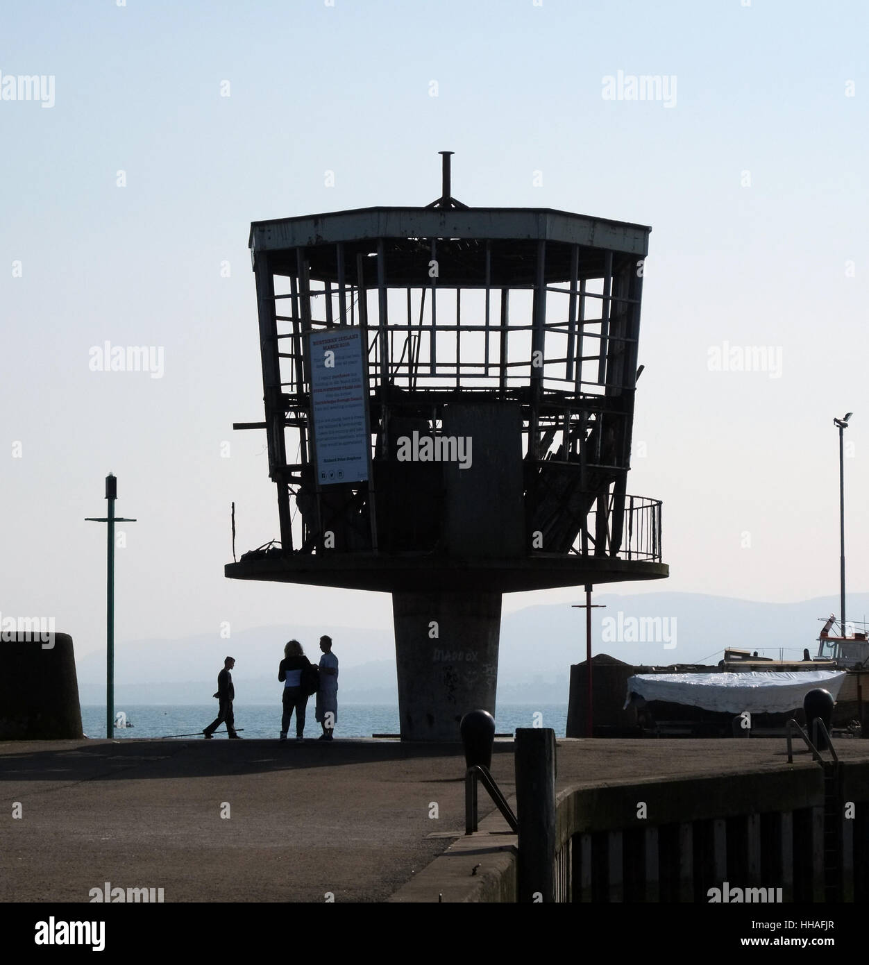Old Radar School, (now derelict), Carrickfergus Harbour Stock Photo - Alamy