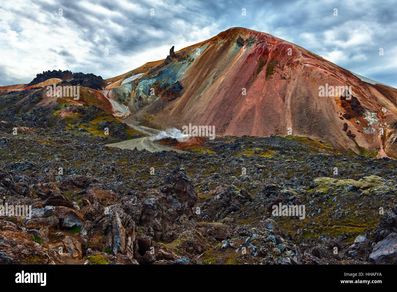 hill, iceland, multicolored, mountain, vulcan, volcano, blue, colour ...