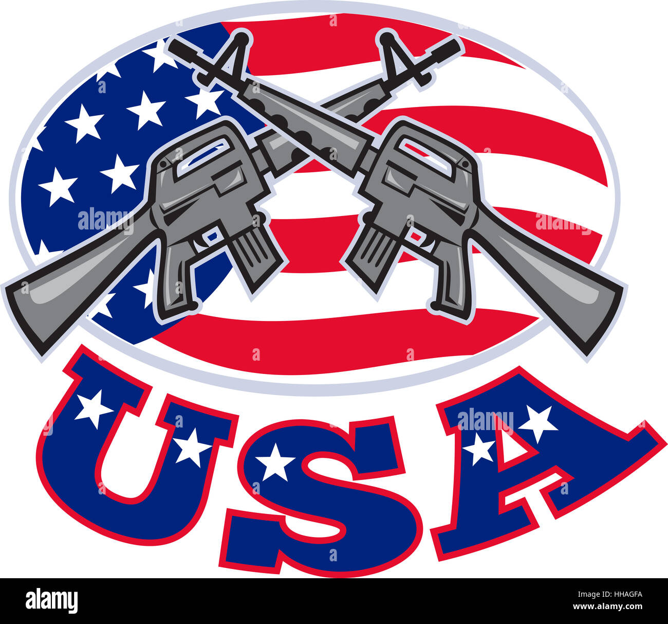graphics, american, usa, illustration, flag, retro, gun, firearm ...