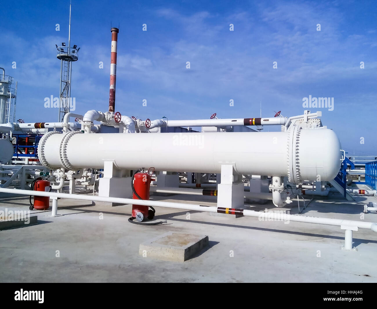 The oil refinery. Equipment for primary oil refining Stock Photo - Alamy