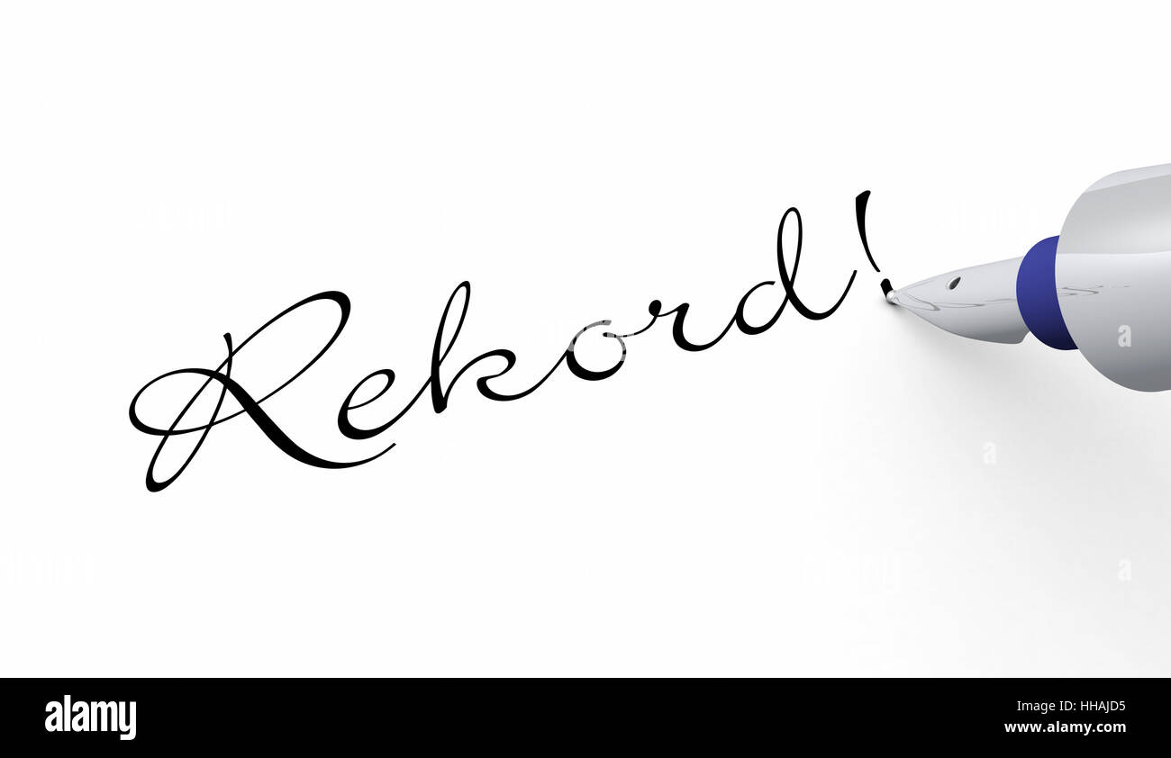 record! - pen concept Stock Photo - Alamy