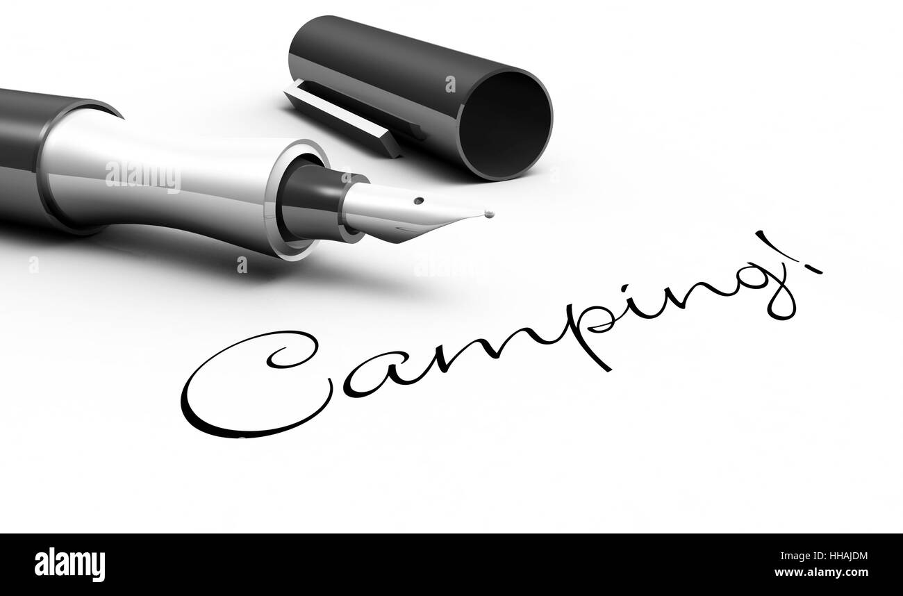 camping! - pen concept Stock Photo - Alamy