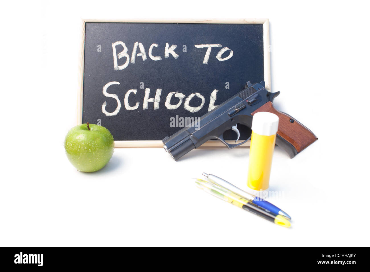 blackboard, pistol, arm, weapon, gun, firearm, childhood, board, apple ...