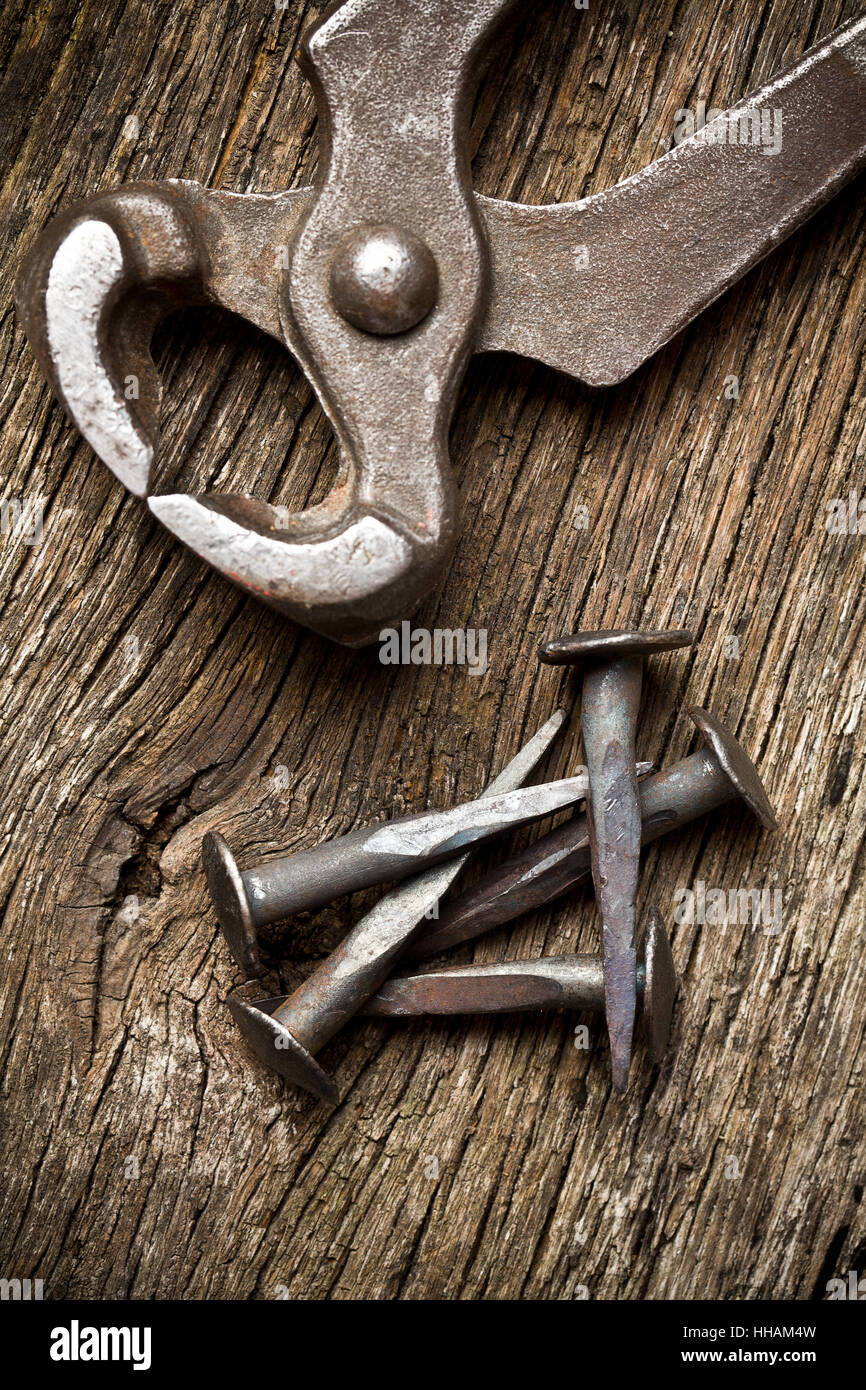 vintage, metal, rust, nail, handmade, old, pliers, tongs, hand, tool ...