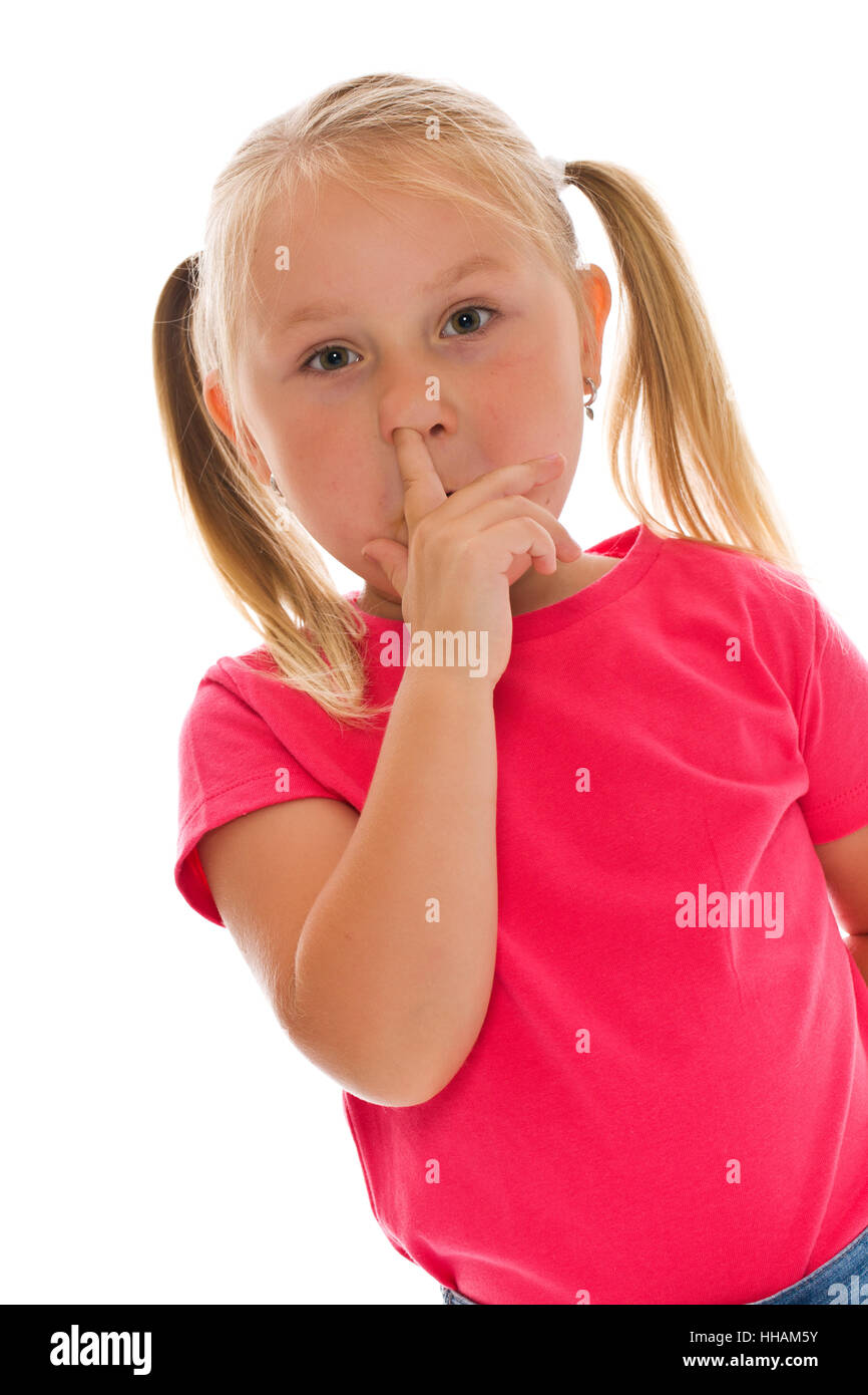 studio, nose, child, girl, girls, gesture, humans, human beings, people ...