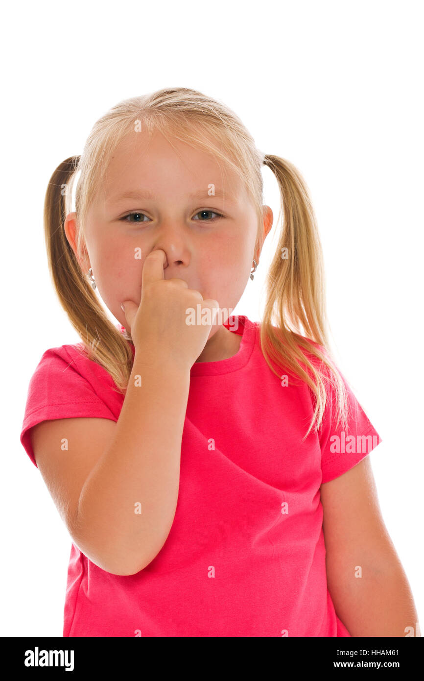 studio, nose, child, girl, girls, gesture, humans, human beings, people ...